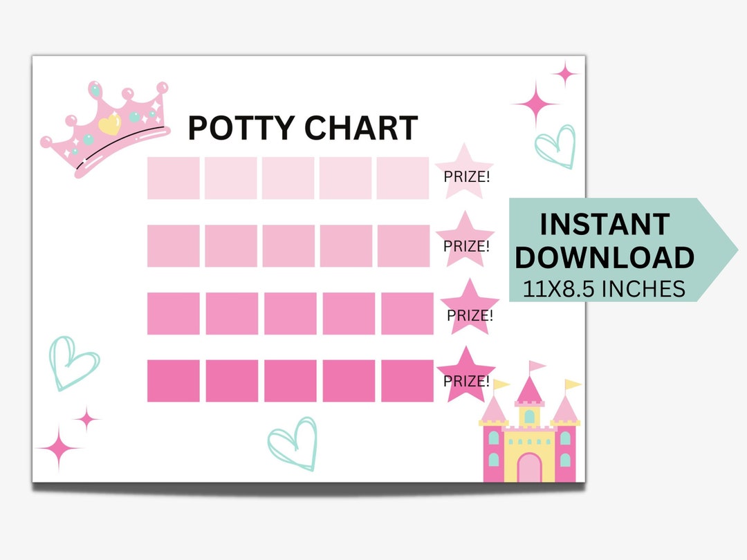 Potty Training Chart Princess Potty Chart Potty Chart - Etsy