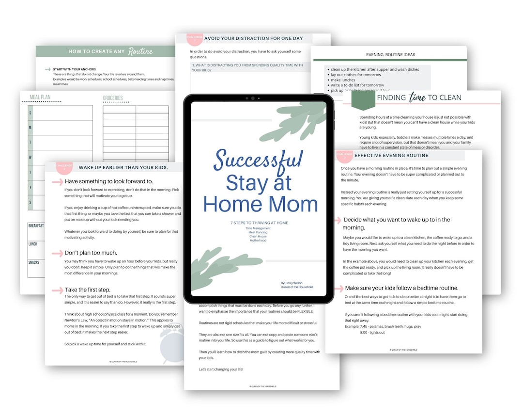 Stay at Home Mom Instant Download Workbook - Etsy
