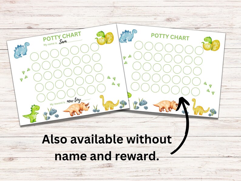 Potty Training Chart Potty Training Sticker Chart Dinosaur Potty Chart ...