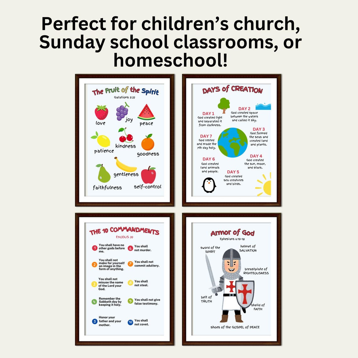 Christian Posters for Sunday School Classroom Bulletin Board Set ...