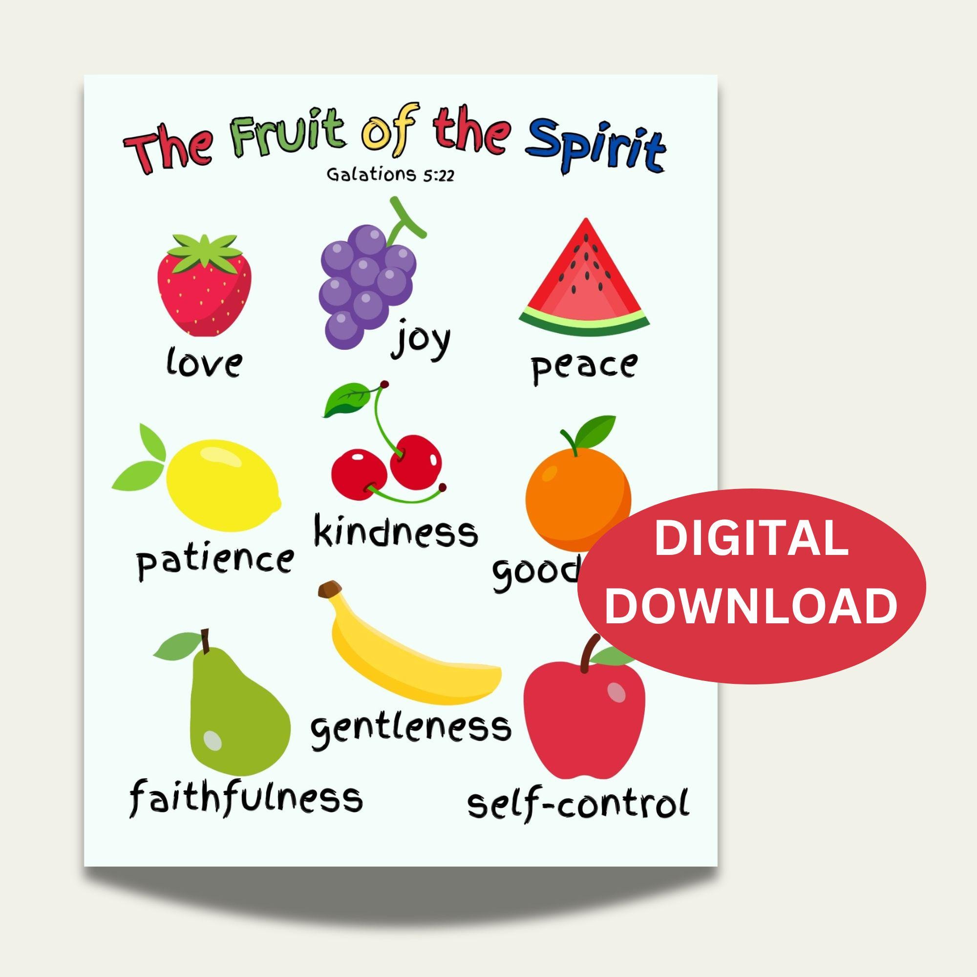 The Fruit of the Spirit Poster for Sunday School Classroom Children's ...