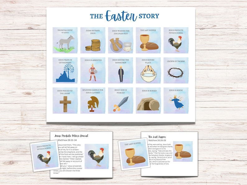 Easter Story Verse Cards for Sunday School Easter Scripture for Kids ...