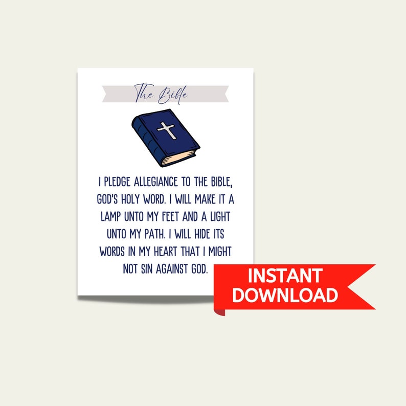Pledge to the Bible Pledge of Allegiance to the Bible Pledge Christian ...