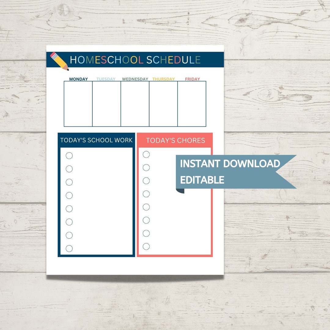 Homeschool Planner Weekly Schedule for Homeschool Mom Homeschool ...