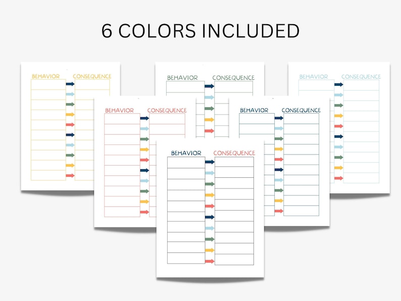 Editable Behavior Consequence Chart, Behavior Chart for Kids Printable ...