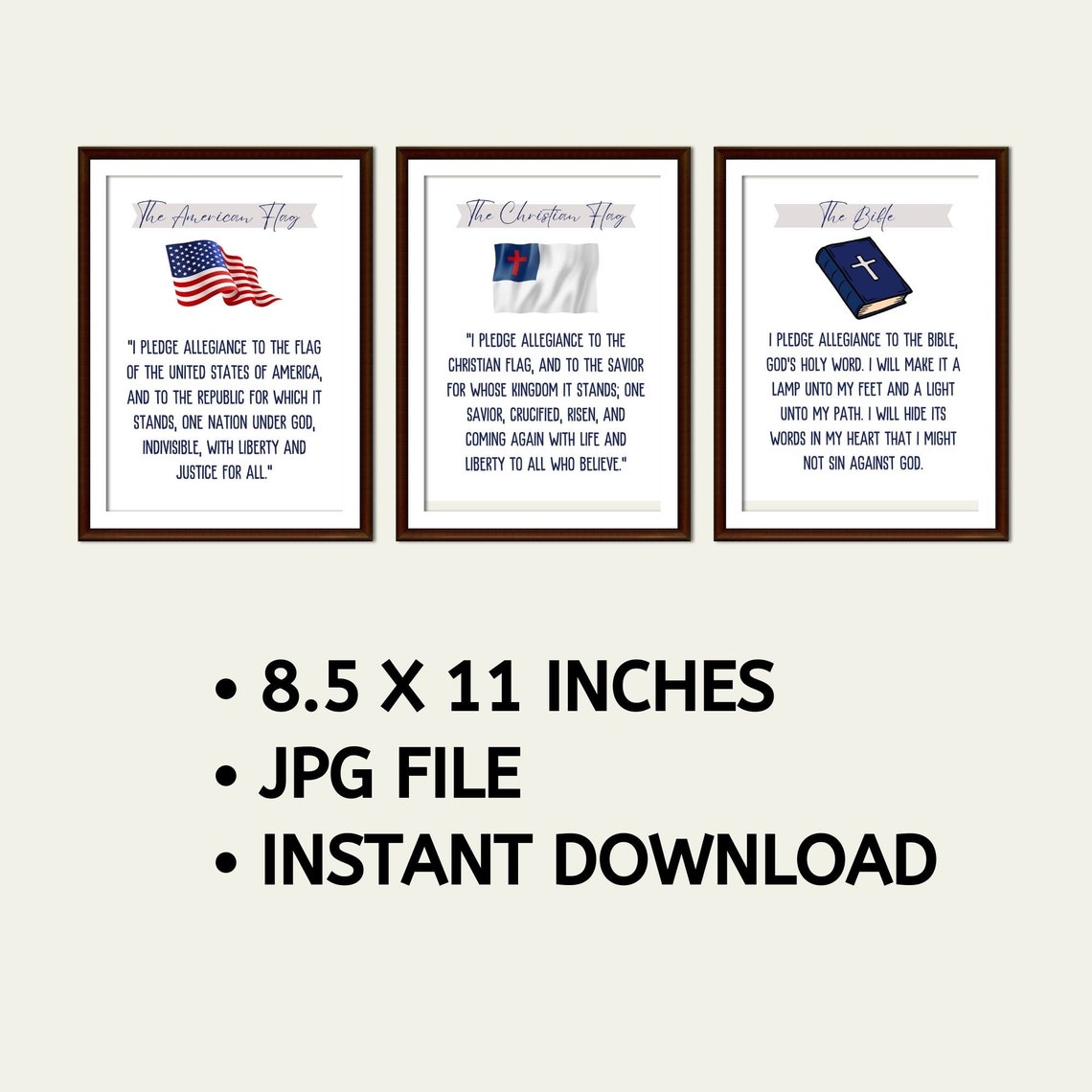 Pledge to the Bible Pledge to the Christian Flag Pledge to the American ...