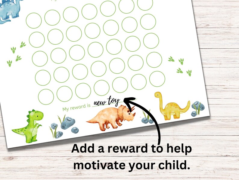 Potty Training Chart Potty Training Sticker Chart Dinosaur Potty Chart ...