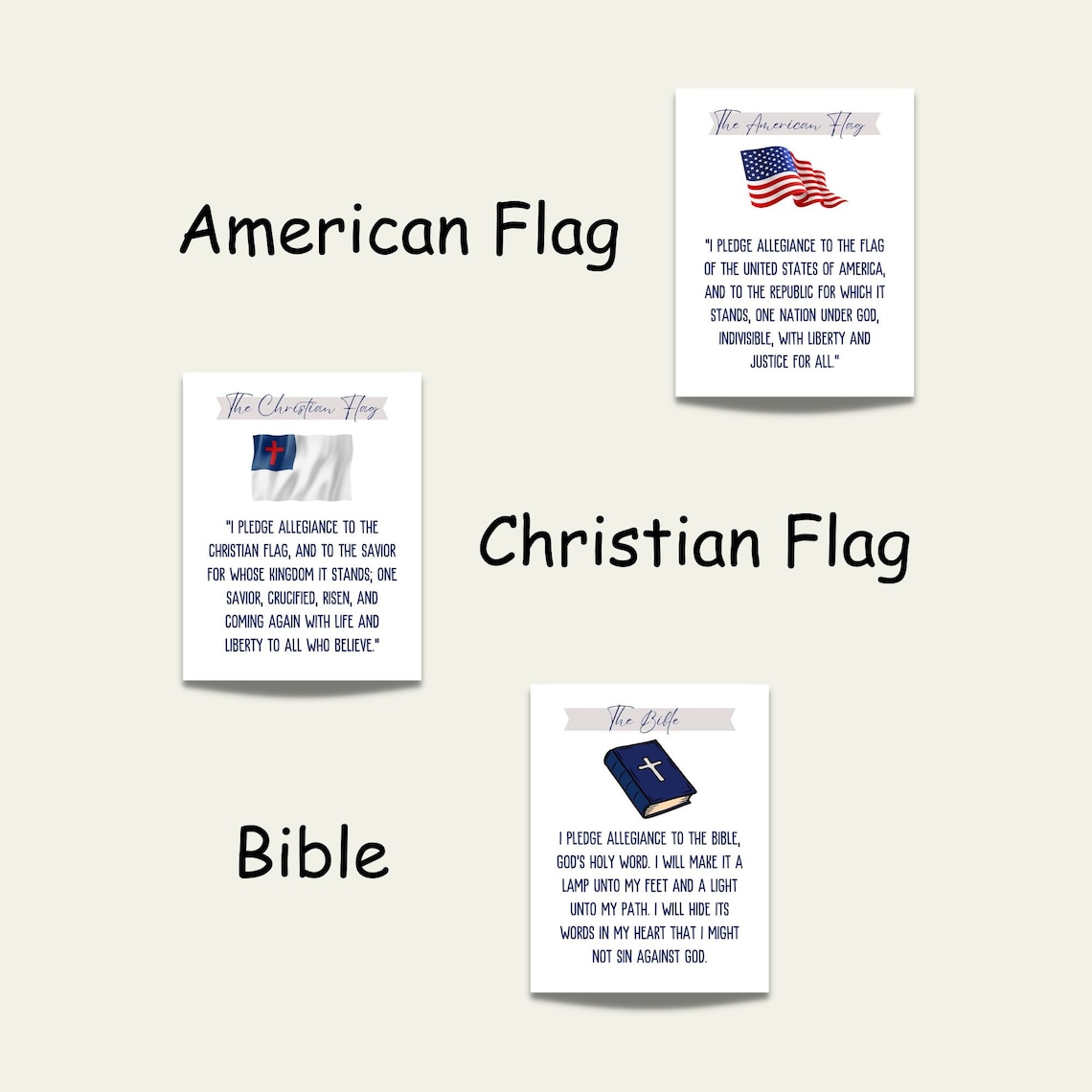 Pledge to the Bible Pledge to the Christian Flag Pledge to the American ...
