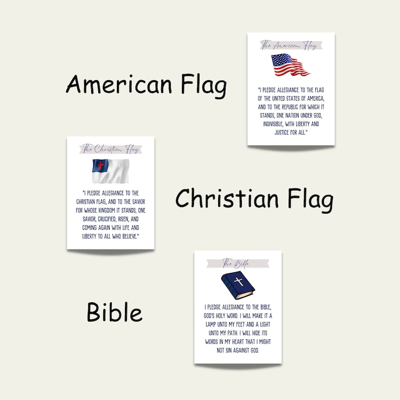 Pledge to the Bible Pledge to the Christian Flag Pledge to the American ...
