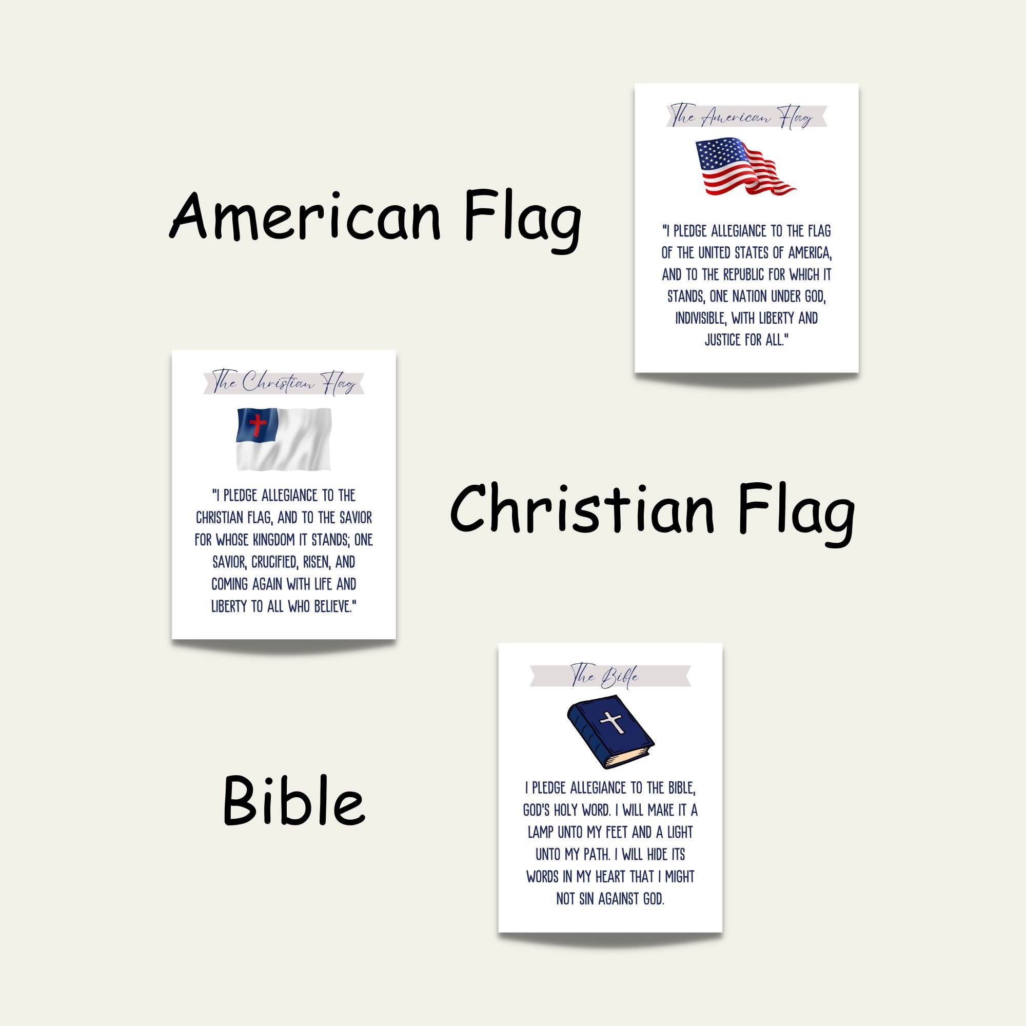 Pledge to the Bible Pledge to the Christian Flag Pledge to the American ...