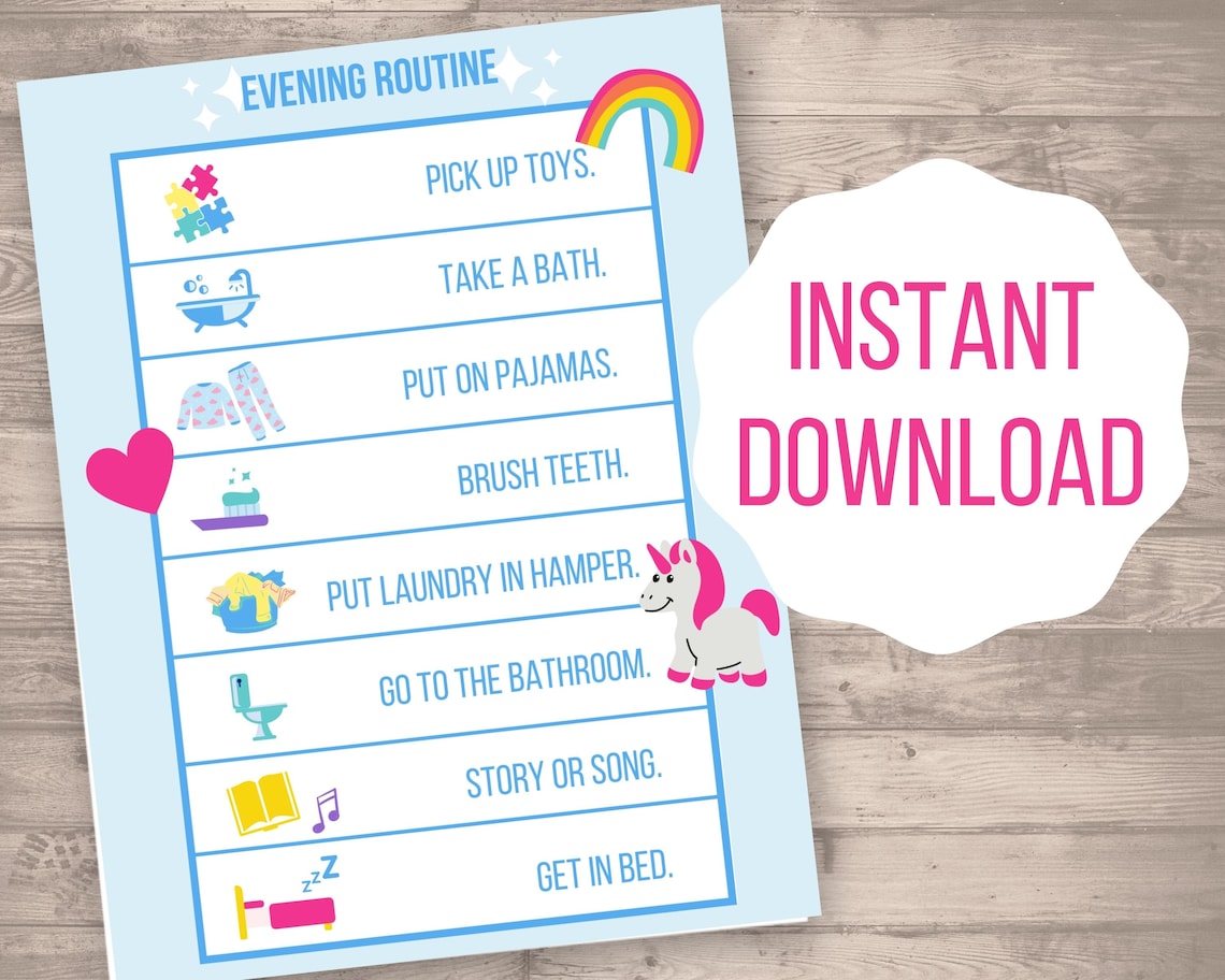 Visual Schedule Toddler Schedule Toddler Chore Chart Bedtime - Etsy