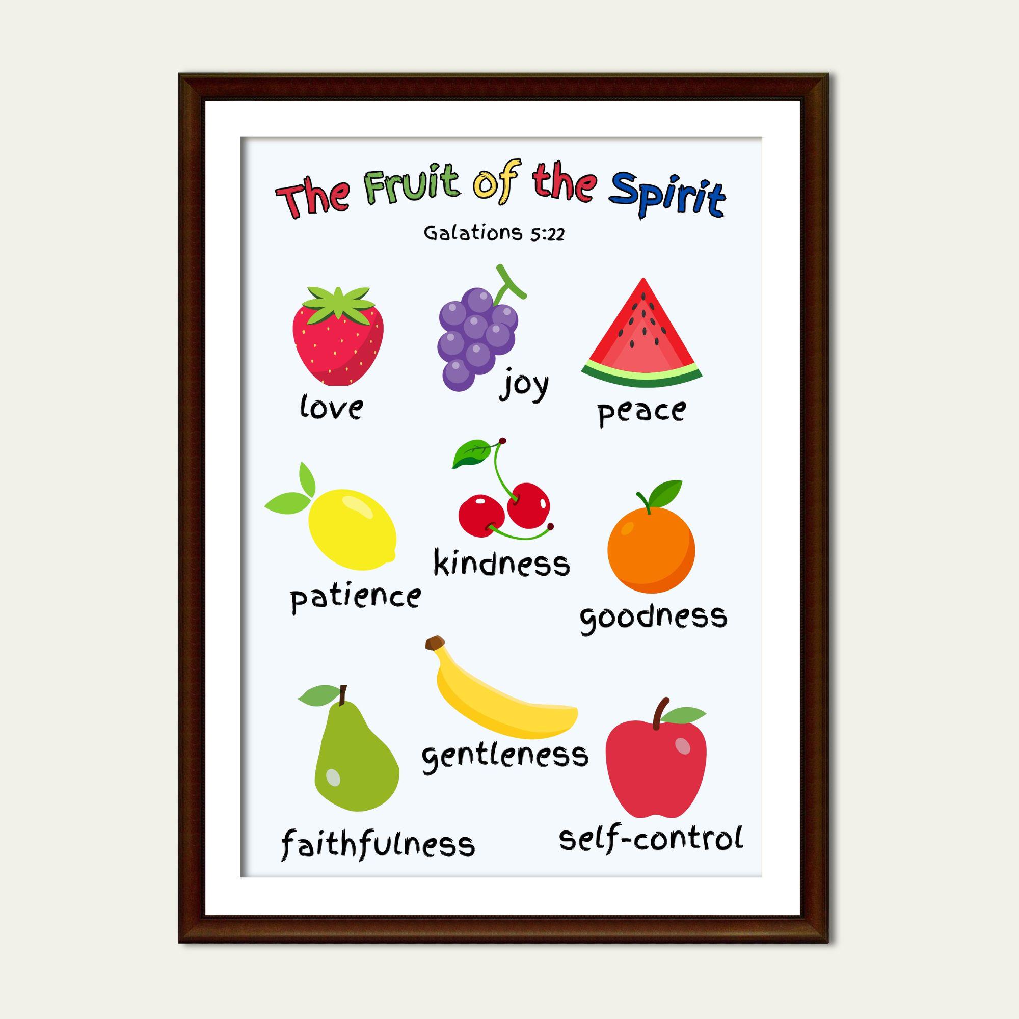 The Fruit of the Spirit Poster for Sunday School Classroom Children's ...