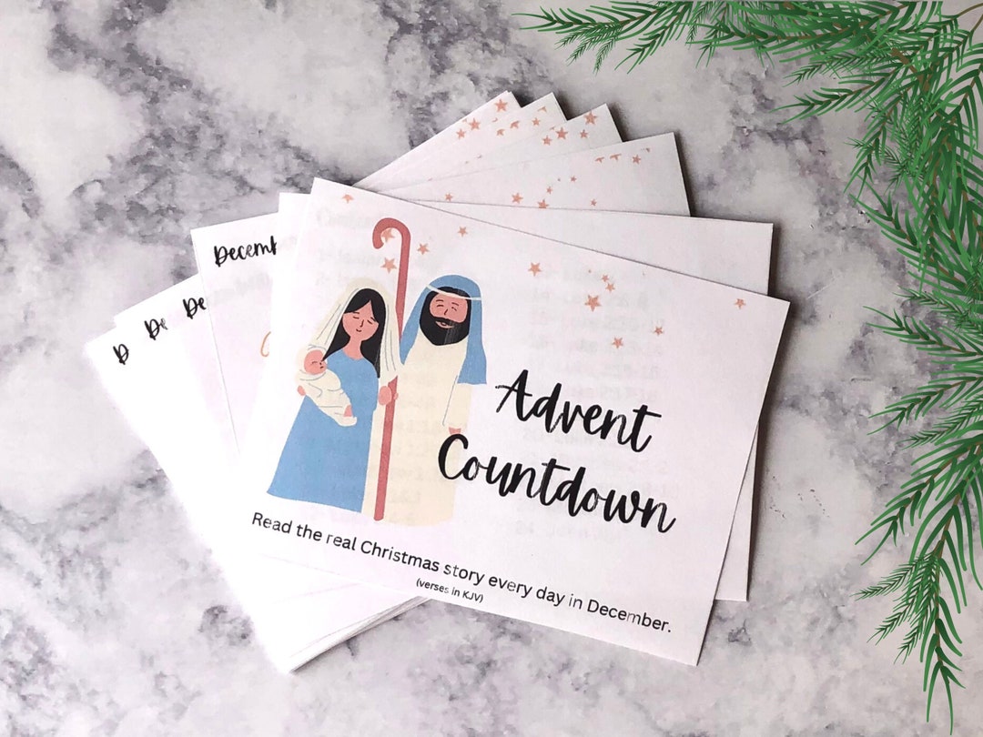Advent Bible Verses Printable Advent Christmas Calendar Cards Bible ...