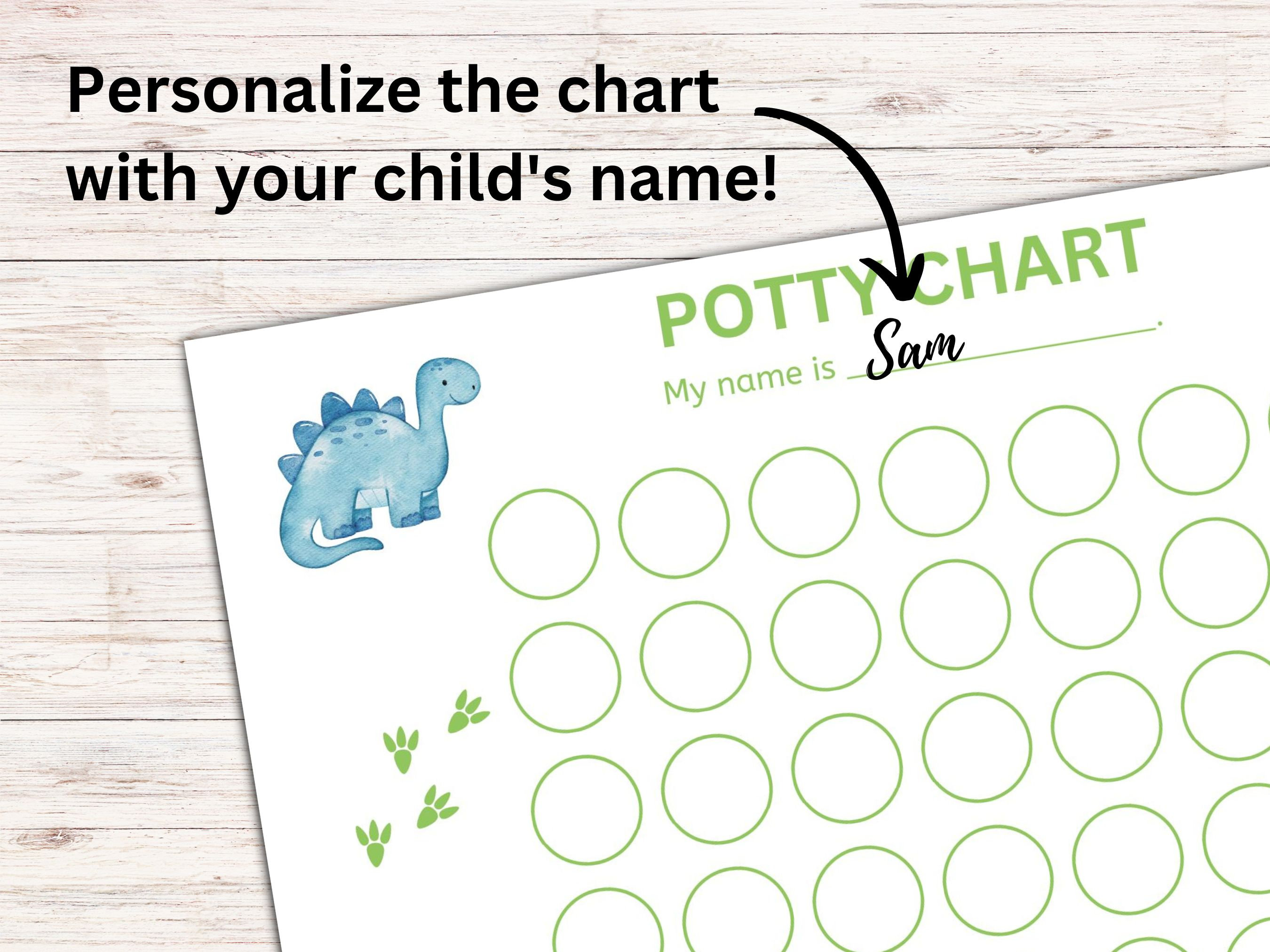 Potty Training Chart Potty Training Sticker Chart Dinosaur Potty Chart ...
