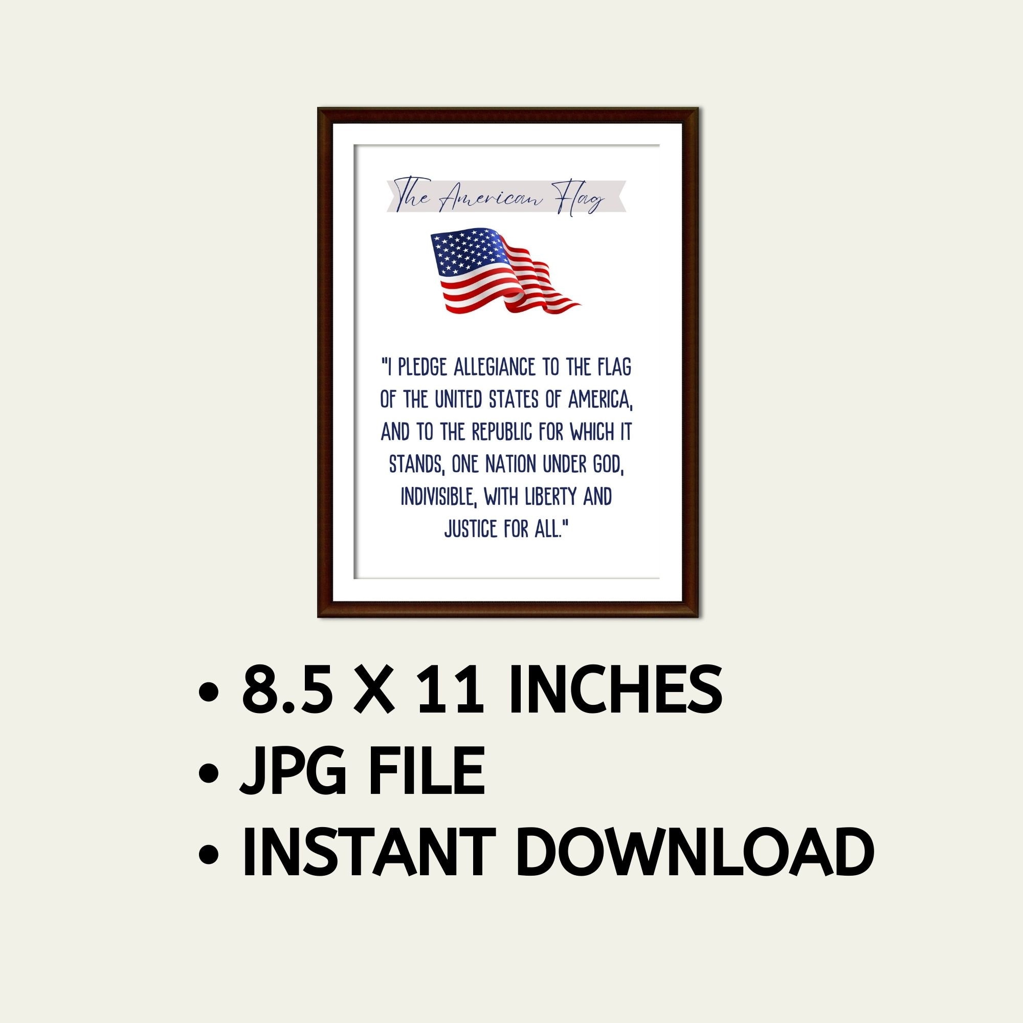 Pledge of Allegiance to the American Flag Homeschool Classroom - Etsy