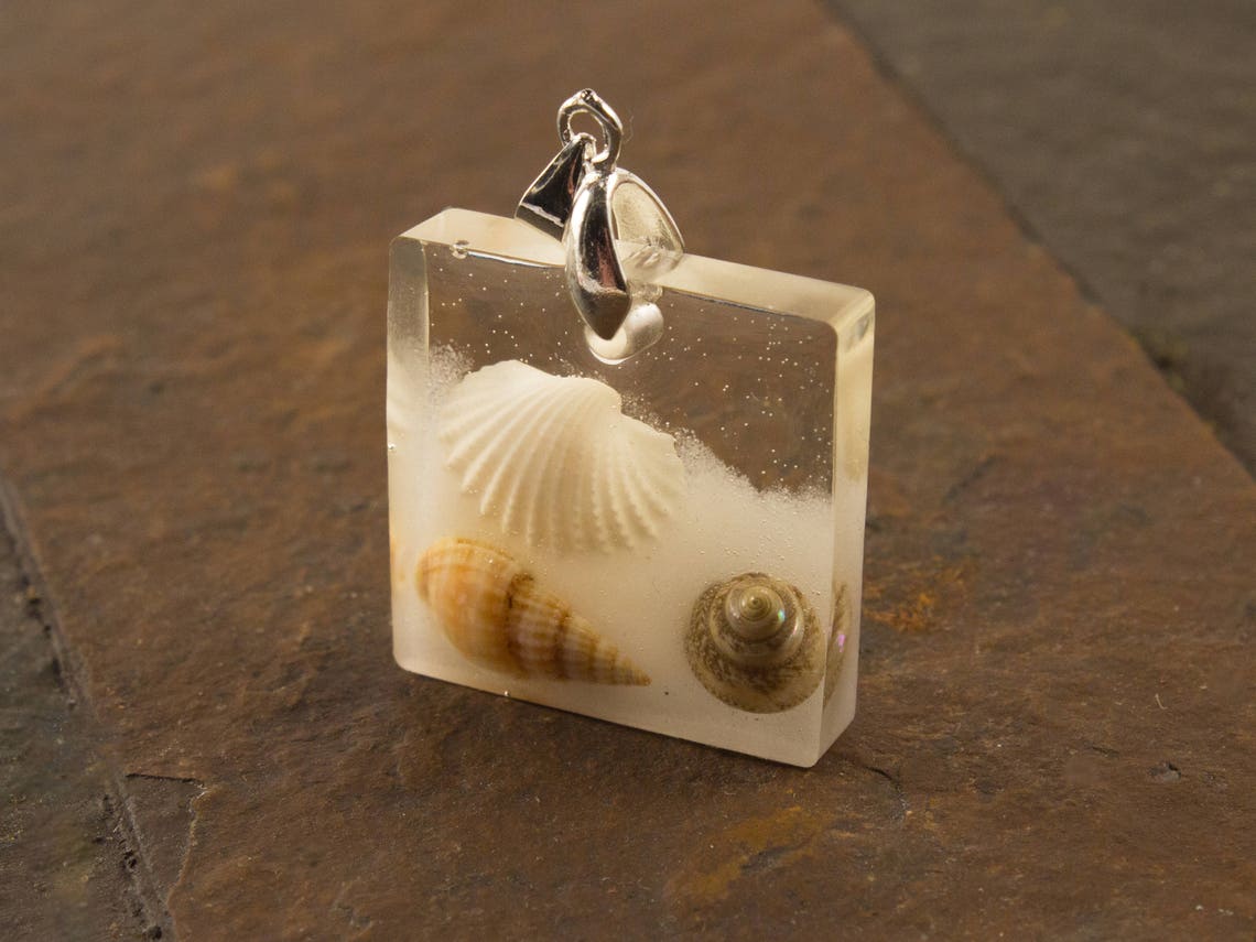 Seashell Resin Pendant - Etsy