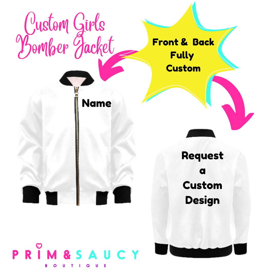 Custom Girls Bomber Jacket Provide Your Design Design Your Own Jacket ...