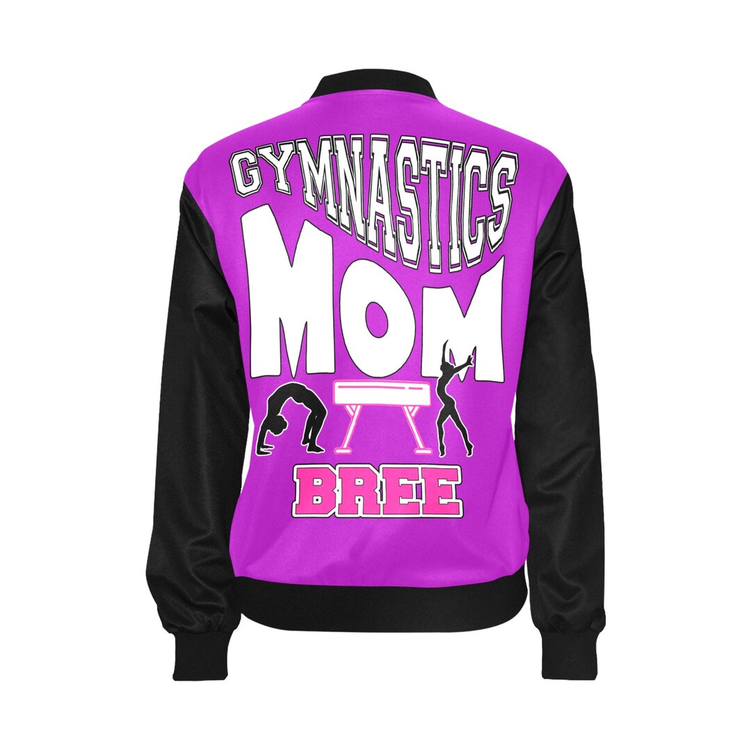 Custom Gymnastics Mom Bomber Jacket | Mom Jackets | Personalized Bomber ...