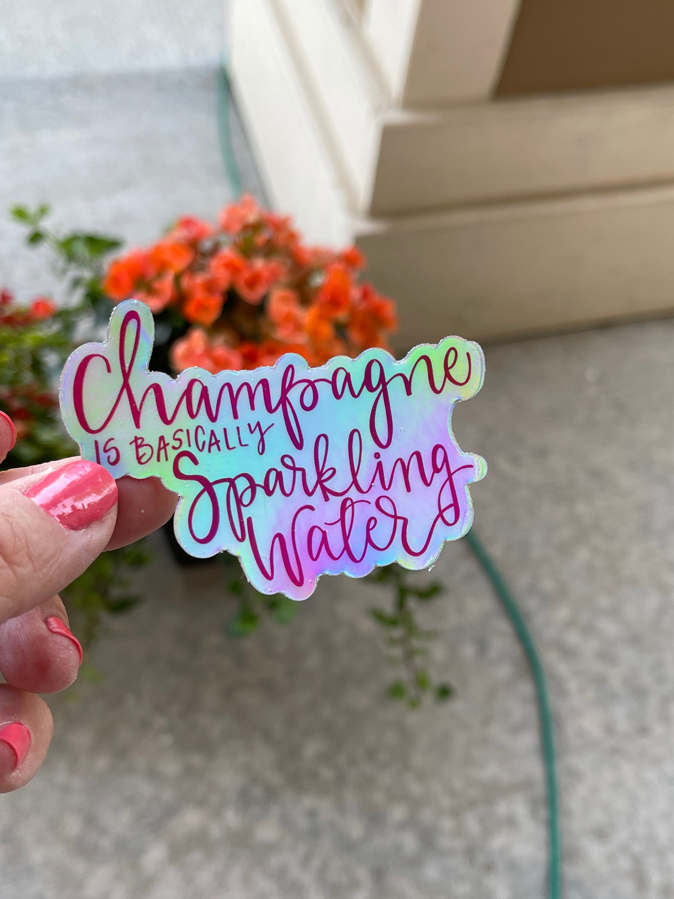 Champagne is Basically Sticker - Etsy