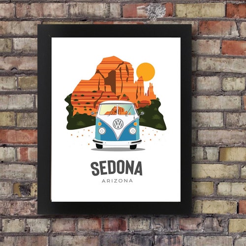 Sedona Map Print Arizona AZ USA Map Art Poster Yavapai | Etsy