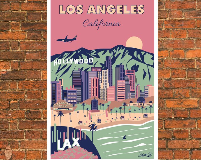 Los Angeles City Poster - Etsy