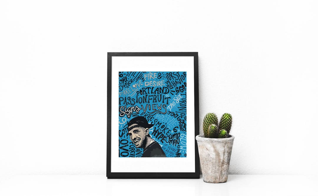 Drake Typographic Portrait Print - Etsy France