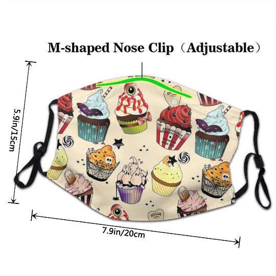 SCARY HORROR CUPCAKE Mask Breathable Facewashable Protection - Etsy UK