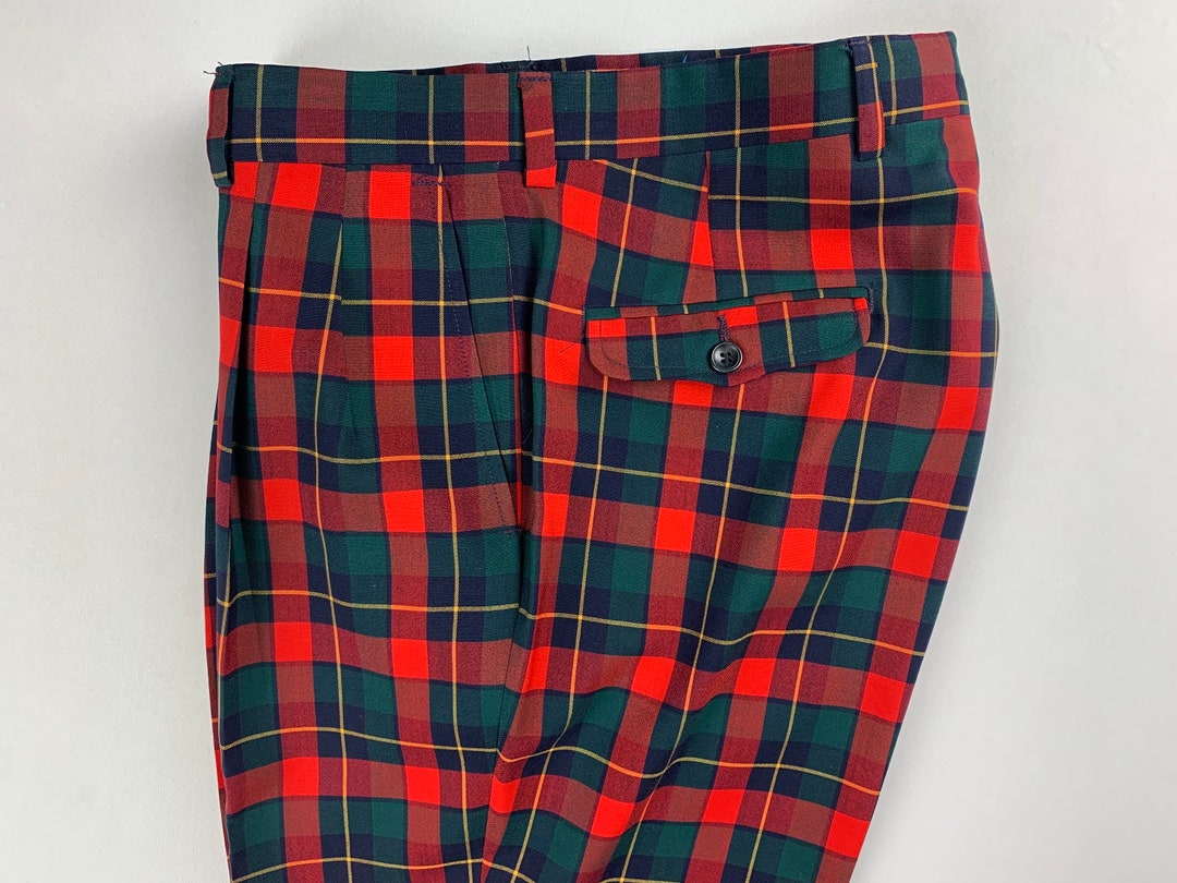 Vintage Pendleton Red Tartan Plaid Pants 33 X 28-1/2 - Etsy