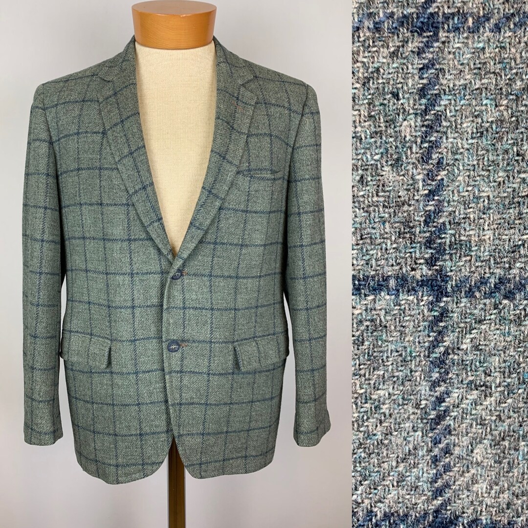 Vintage 60s Mens Green Check Wool Blazer Sports Coat Size 40 - Etsy