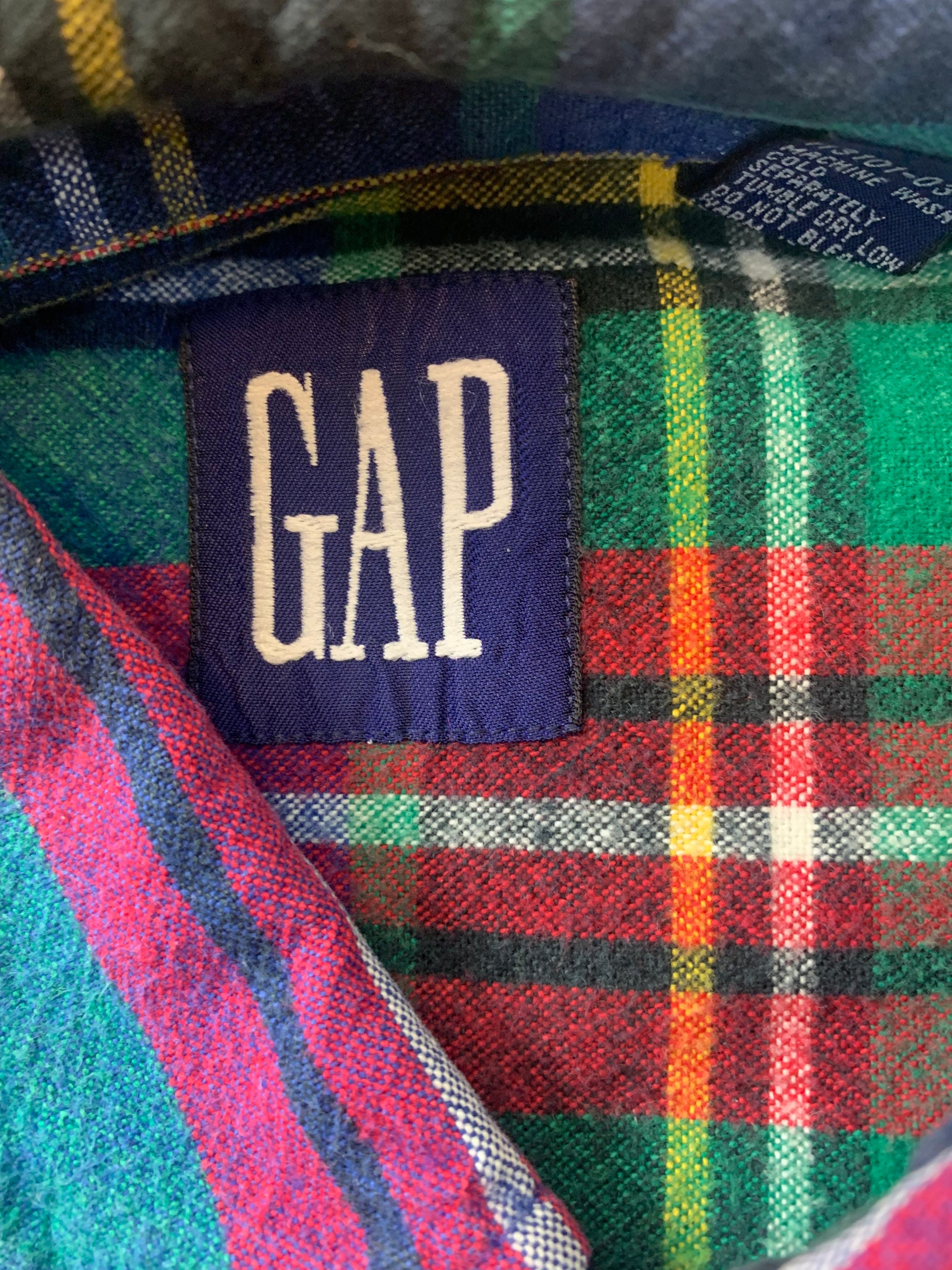 Vintage 90s Gap Mens Multi-colored Plaid Shirt Size XL - Etsy