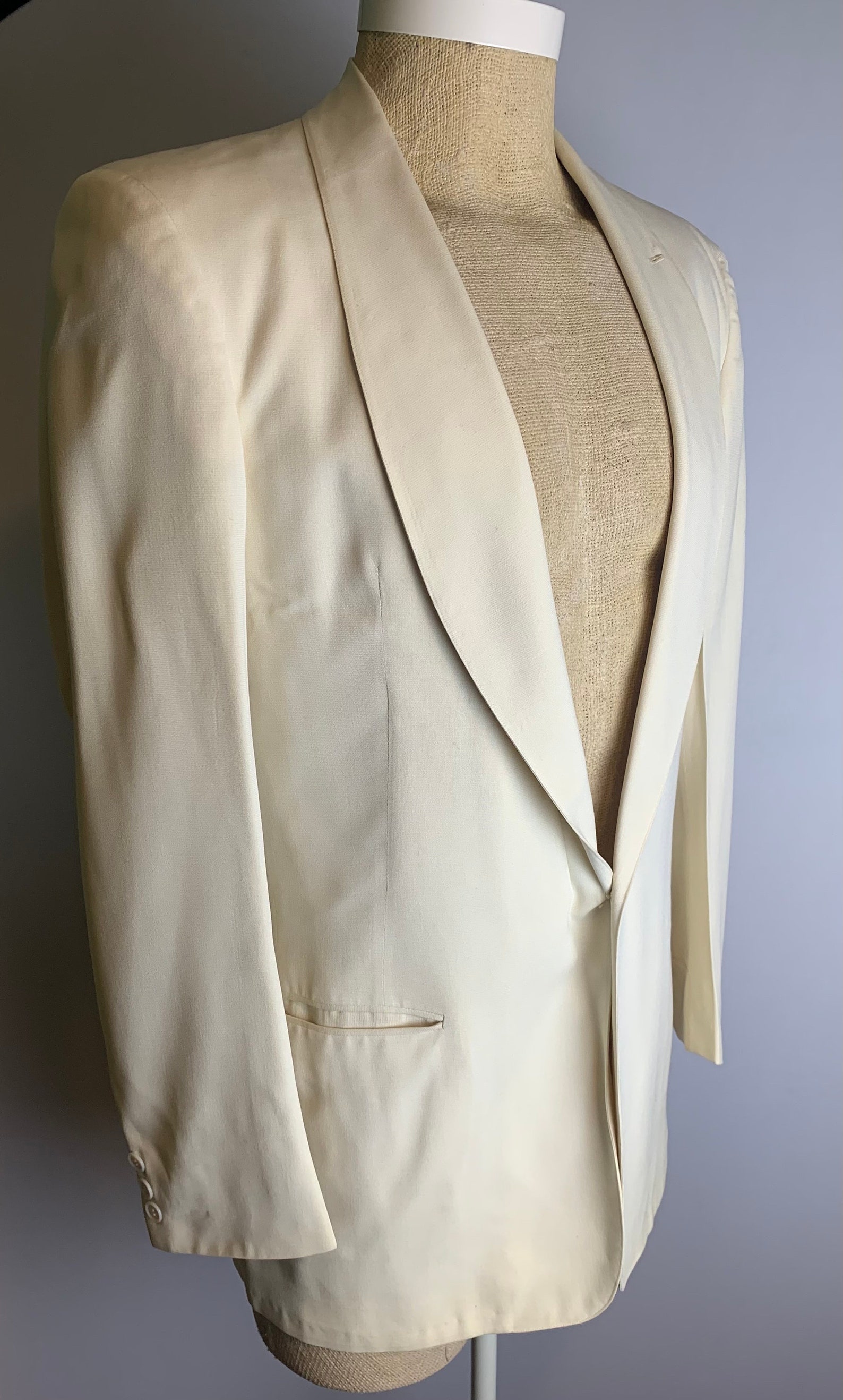 Vintage 50s Shawl Collar One- Button Linen Sports Coat 40L - Etsy