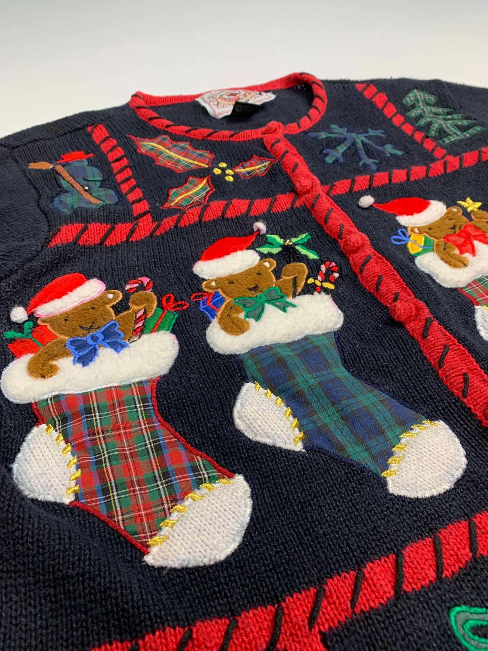 Ugly Christmas Sweater Bears Stockings | Vintage 70s 80s | Size Medium ...