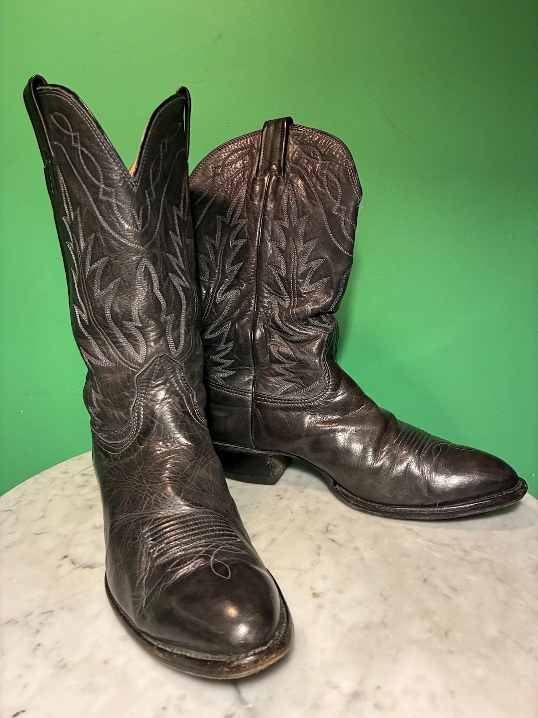Vintage Gun Metal Grey Nocona Cowboy Boots - Size 10D - Etsy