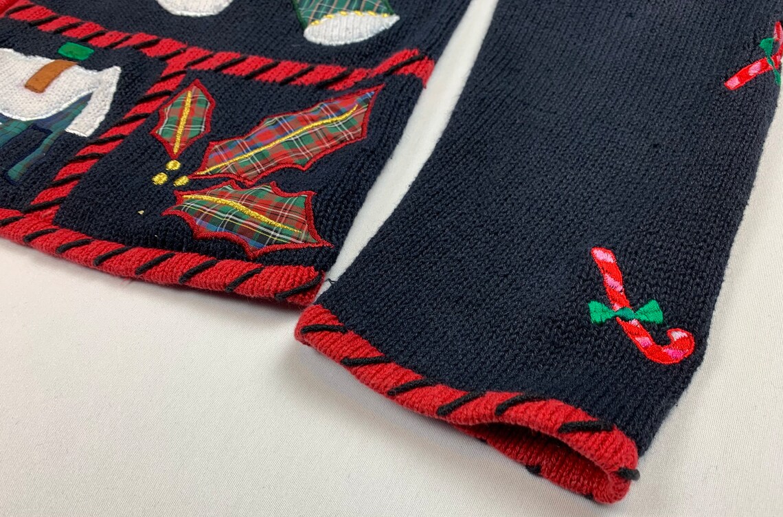Ugly Christmas Sweater Bears Stockings | Vintage 70s 80s | Size Medium ...