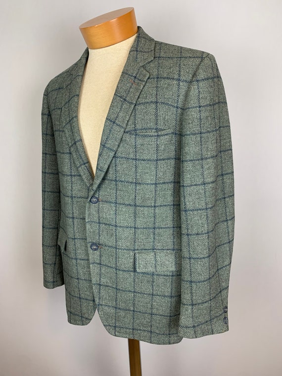 Vintage 60’s Men’s Green Check Wool Blazer Sports Coa… - Gem