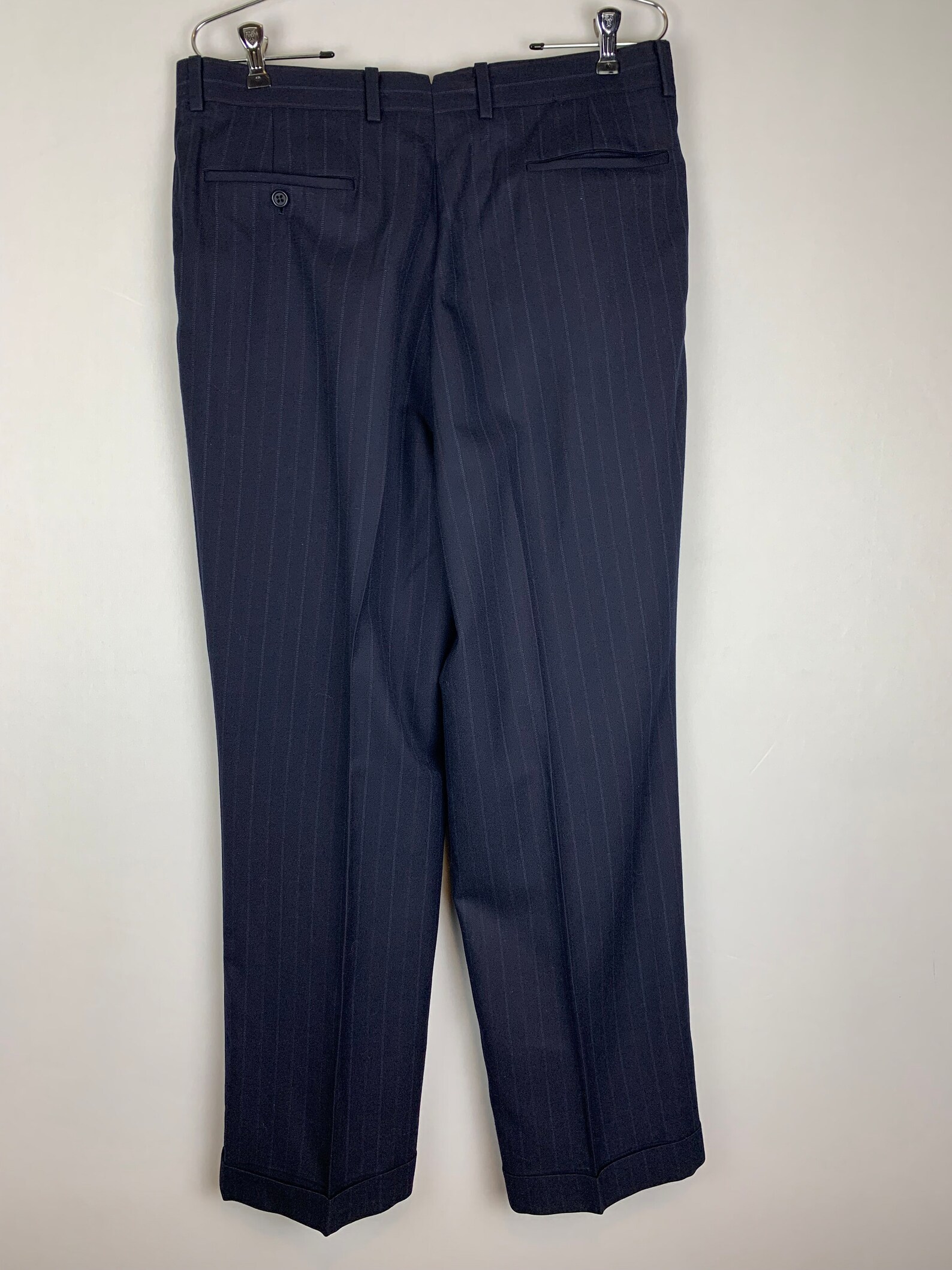 Men’s Vintage 50’s Style Pleated Cuffed Blue Red Striped Pants - Etsy