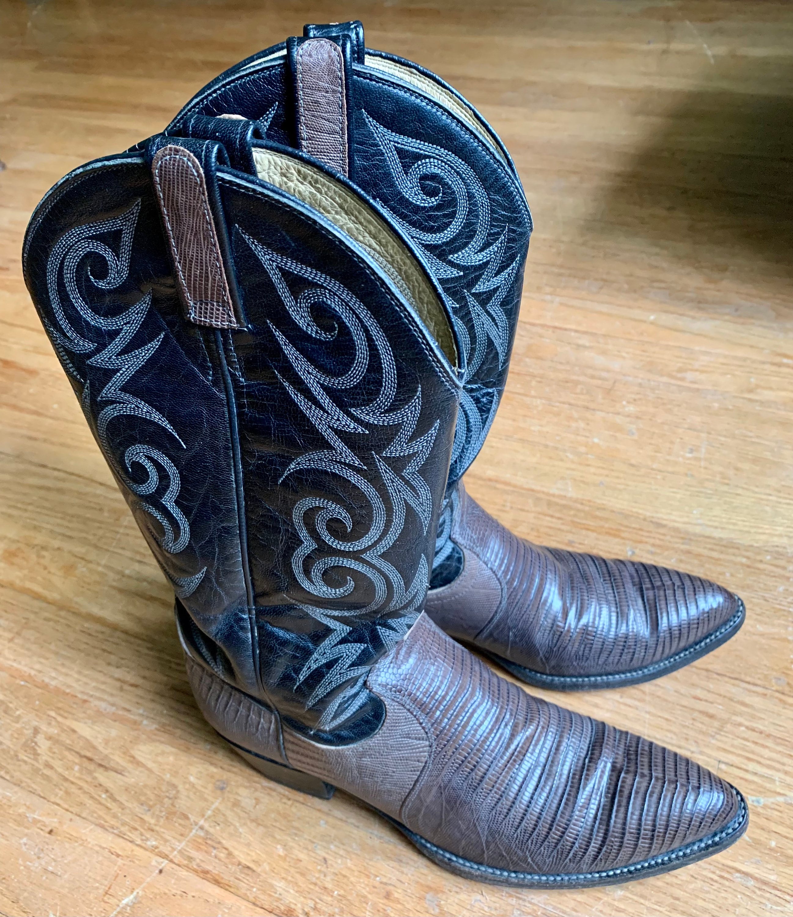 Vintage Mens Dan Post Snakeskin Cowboy Boots 9-1/2 D - Etsy