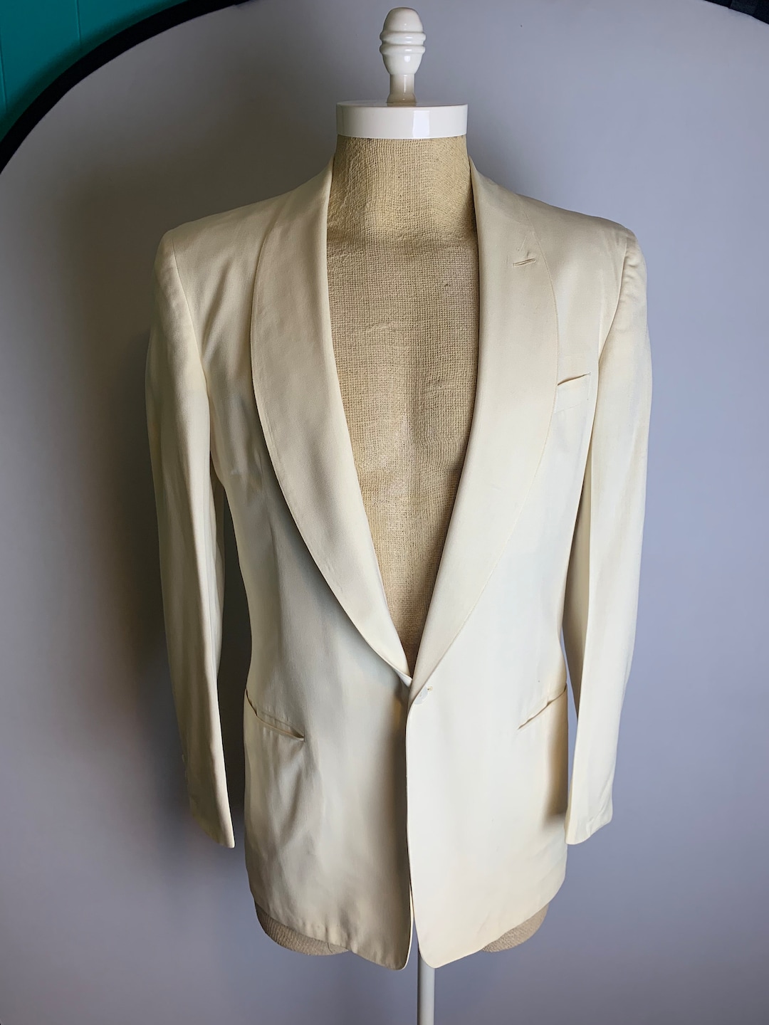 Vintage 50s Shawl Collar One- Button Linen Sports Coat 40L - Etsy