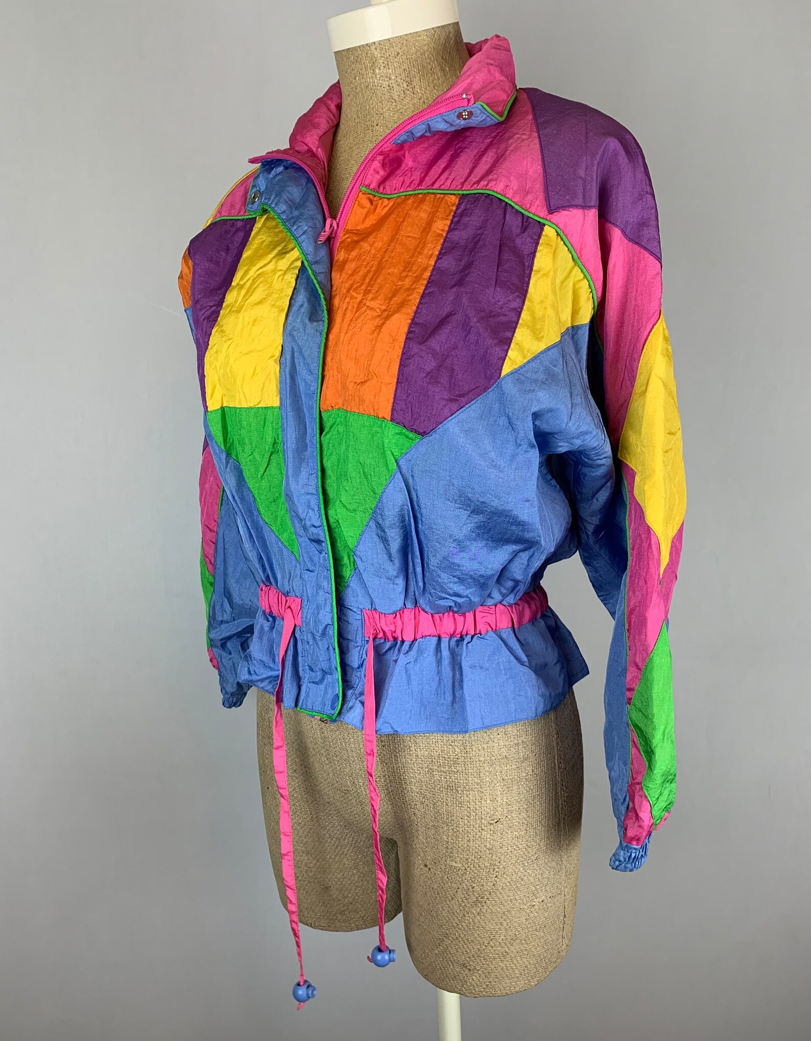 Vintage Kids Lavon Multi Colored Windbreaker Size M 8-10 - Etsy