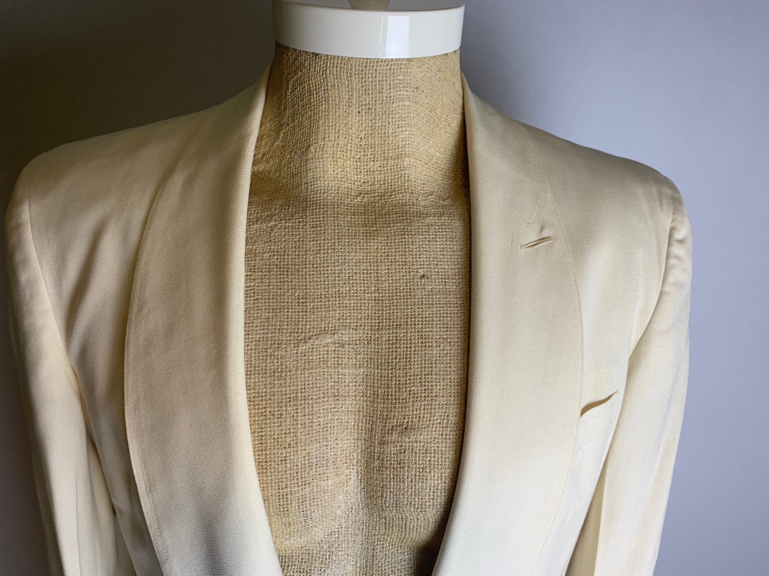 Vintage 50s Shawl Collar One- Button Linen Sports Coat 40L - Etsy