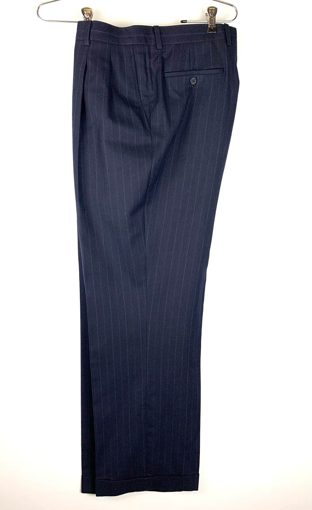 Men’s Vintage 50’s Style Pleated Cuffed Blue Red Striped Pants - Etsy