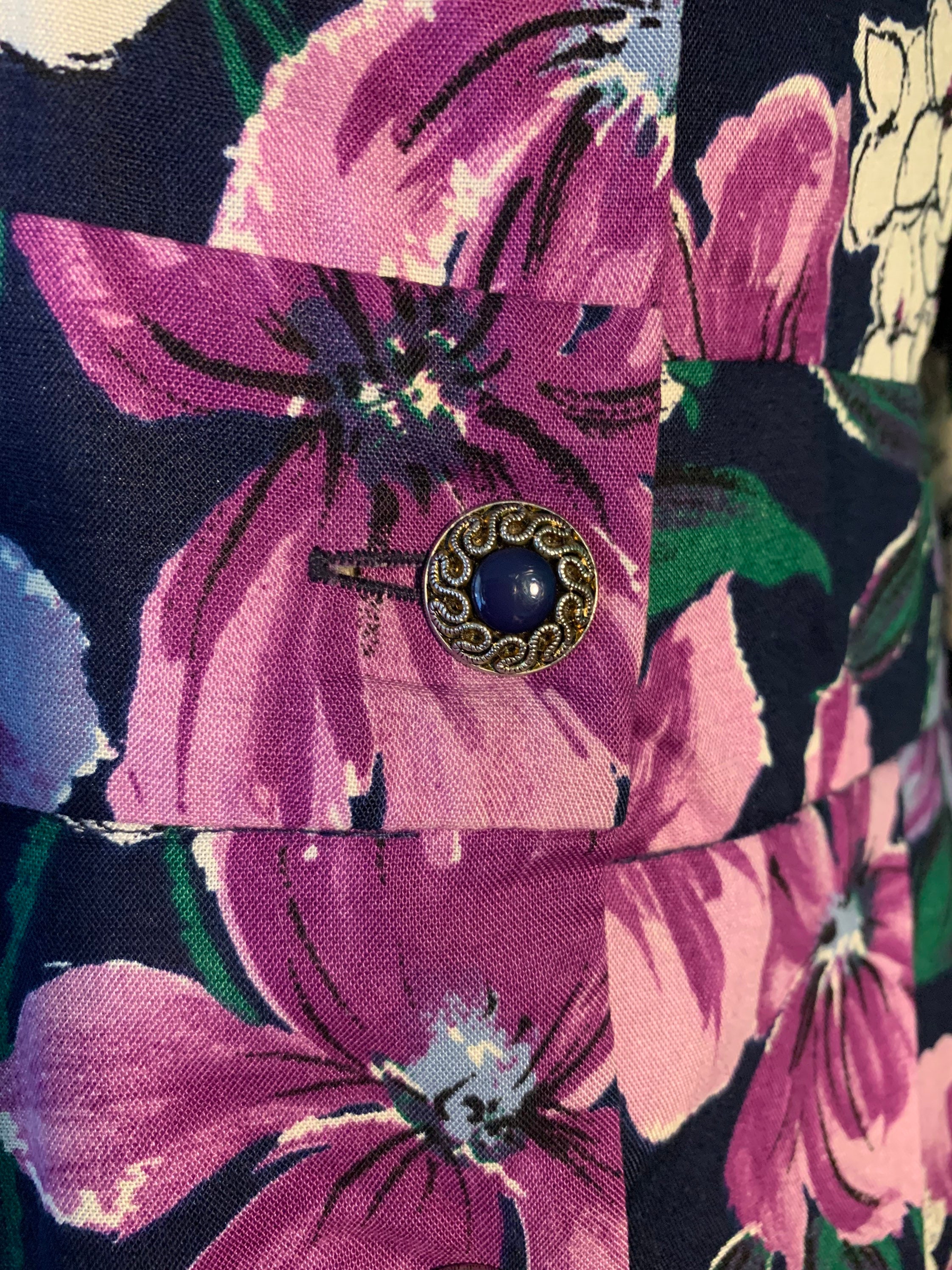 Vintage 80s Purple Floral Cottagecore Dress - Size Medium - Etsy