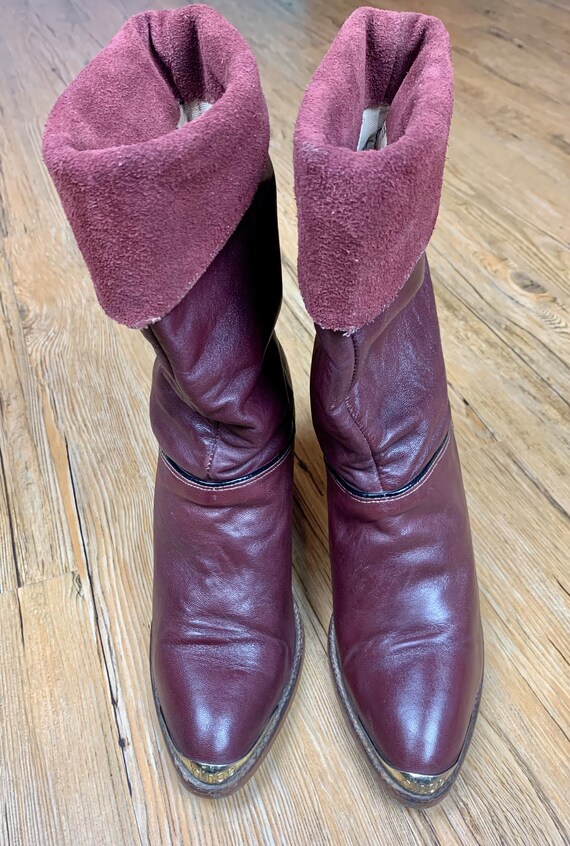 Burgundy Dingo High Heel Slouch Boots | Vintage 70s |… - Gem