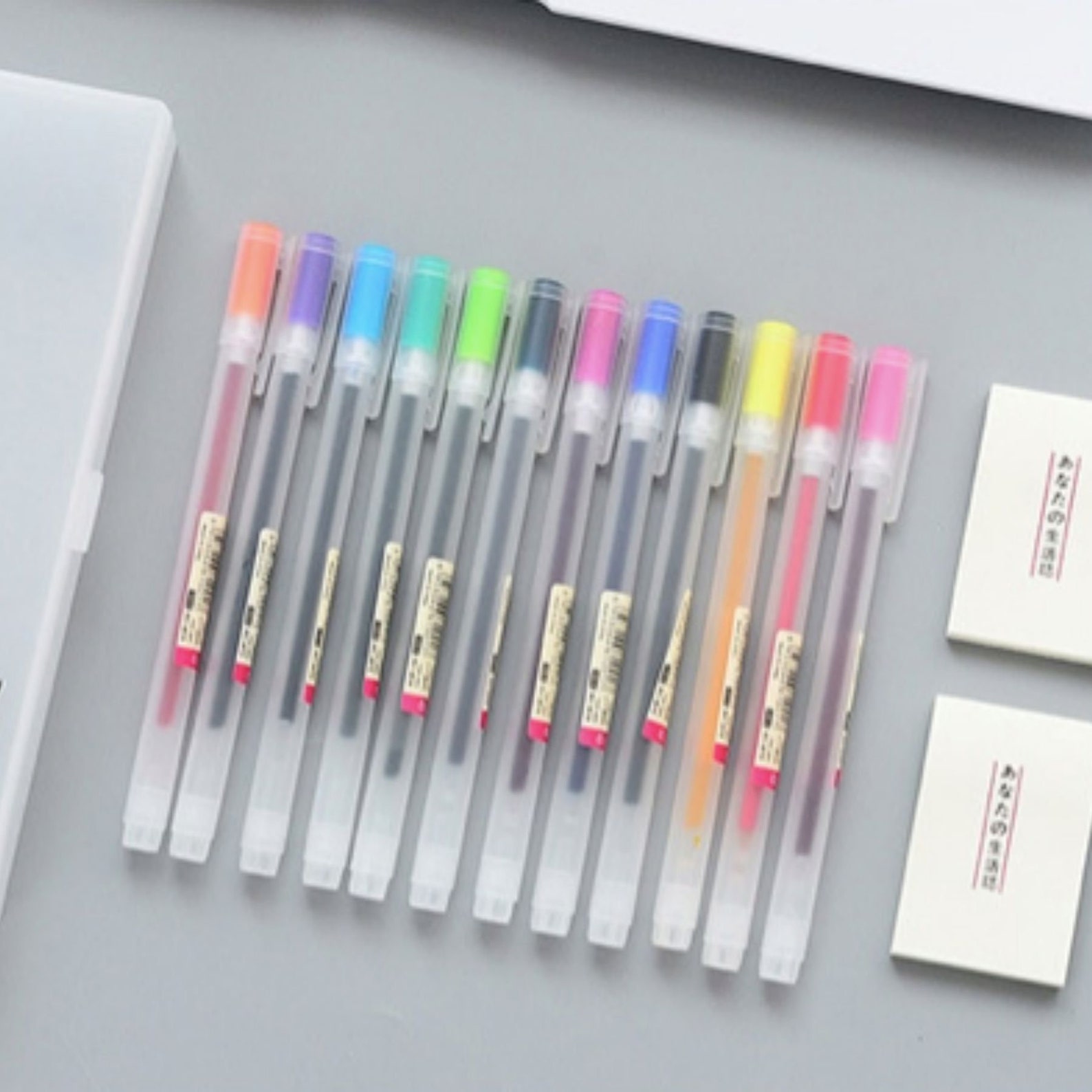 Set of 12 Colour 0.5mm Gel Pens Various Colours. Japanese | Etsy