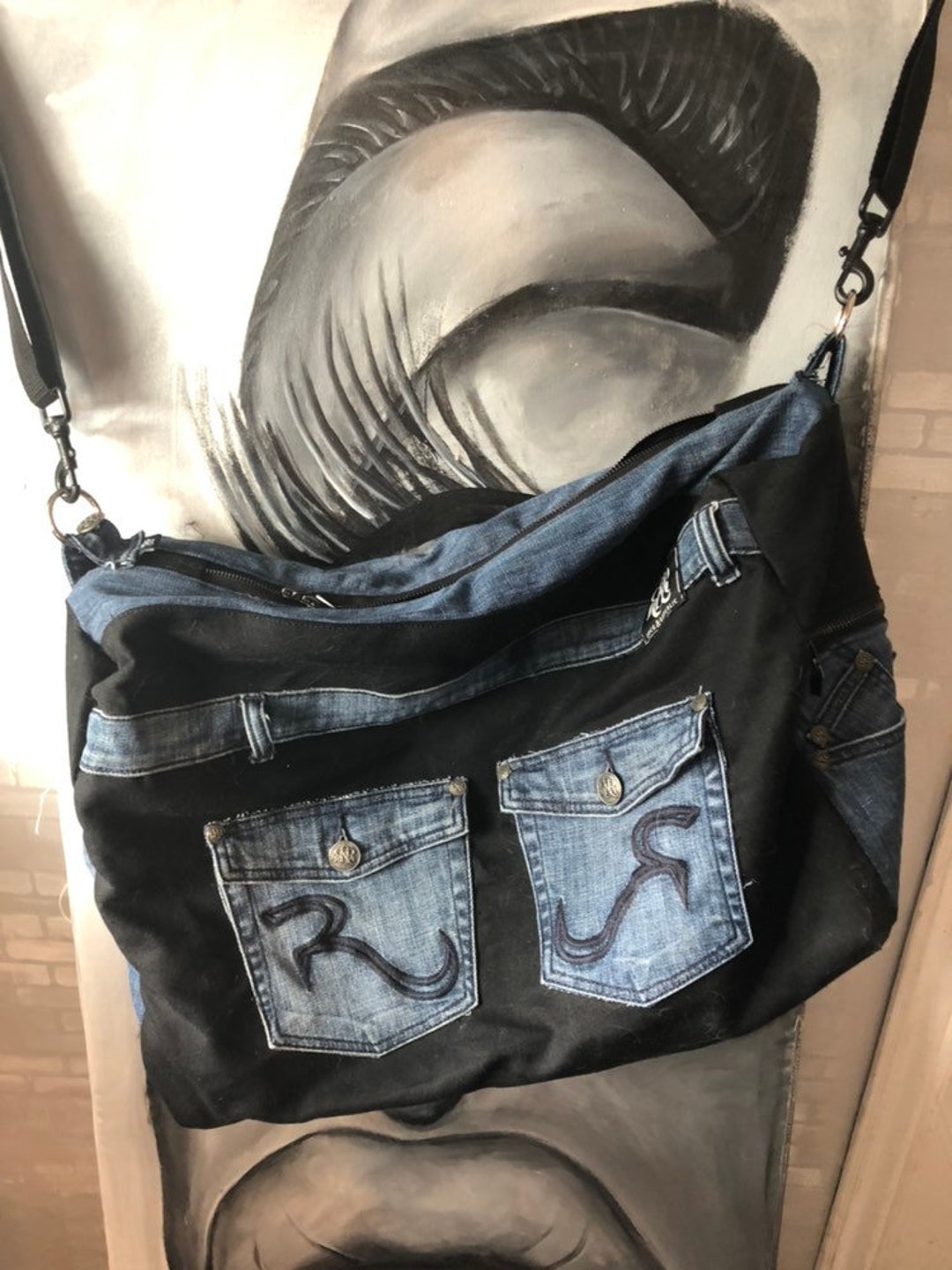 Large Denim Bag - Etsy