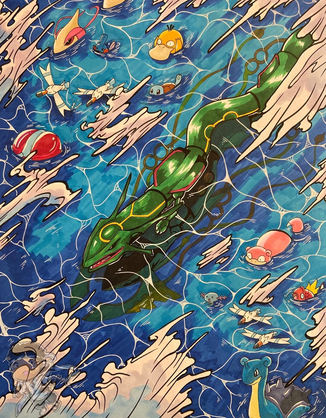 Flying Rayquaza Pokémon Poster - Etsy