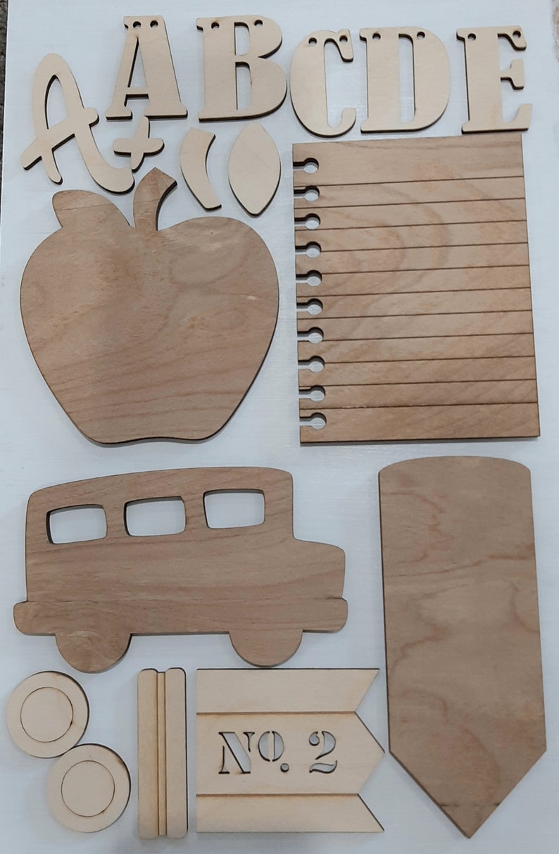 Unfinished Back to School DIY Tiered Tray Decor Kit Tier - Etsy