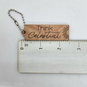 Set of 50, Think Celestial Keychain: Laser Cut Wood, LDS Youth Gift ...