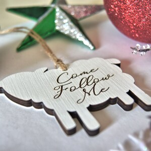 Set of 5 or 10, Come Follow Me Ornament, Bulk, Laser Cut Wood Ornament ...