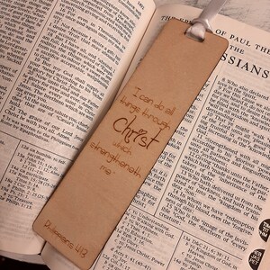 Custom Scripture Bookmark Wood Bookmark Personalized Laser | Etsy